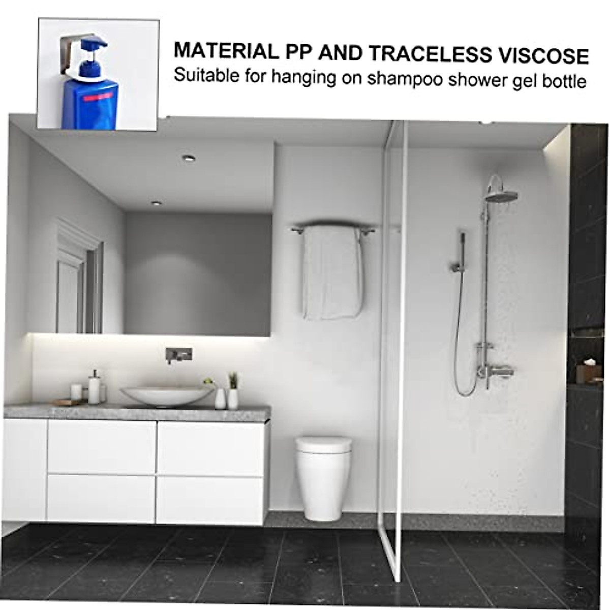 Zerodeko 6 Pcs Shower Gel Holder Body Wash Container Trace-free Storage Holders Novel Shampoo Bottle Hangers Bracket Pp No Trace