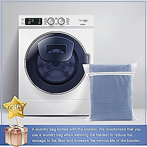 PHF Cooling Waffle Blanket, Queen Size, Lightweight, 60% Rayon from Bamboo & 40% Cotton, Breathable, Ultra Soft & Luxury, 90"x90", Blue