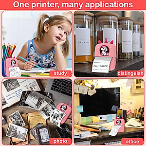 Oskeray Portable Thermal Printer, Mini Stick Printer, Bluetooth Pocket Printer Compatible with Android & iOS, Mobile Thermal Printer for Journal, School Note, Photo, Pink