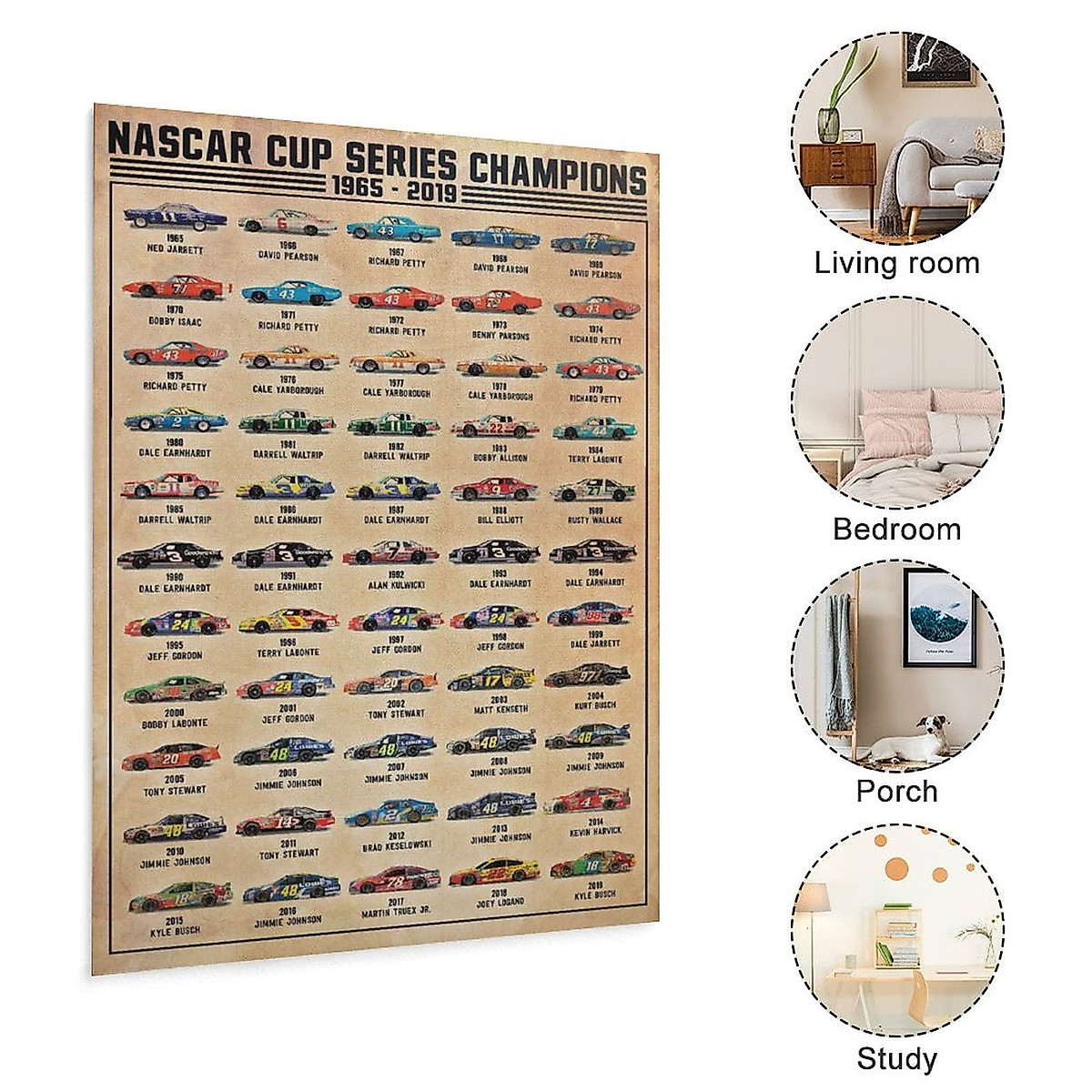 Room Decor Aesthetics NASCAR Cup Series Championship Racing Poster Wall Decor Wall Art Paintings Canvas Wall Decor Home Decor Living Room Decor Aesthetic 12x16inch(30x40cm) Unframe-Style