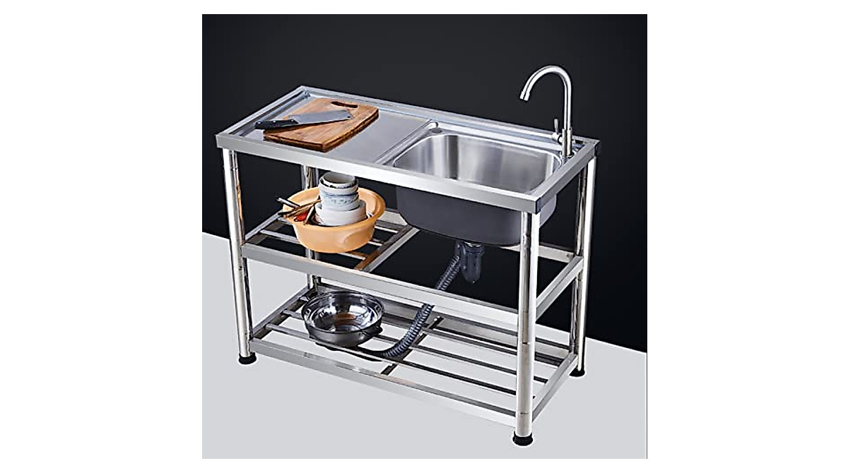 Stainless Steel Commercial Kitchen Sink Set with Faucet