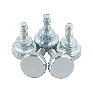 10 Pcs Galvanized Flat Knurled Head Fully Threaded Thumb Screws Bolts Fastener,Thumbscrew Threaded Knurled Grip Knobs Thumb Screw,Vesa Screws, Monitor Mount Screws for TV and Monitor Mount(M4x30mm)