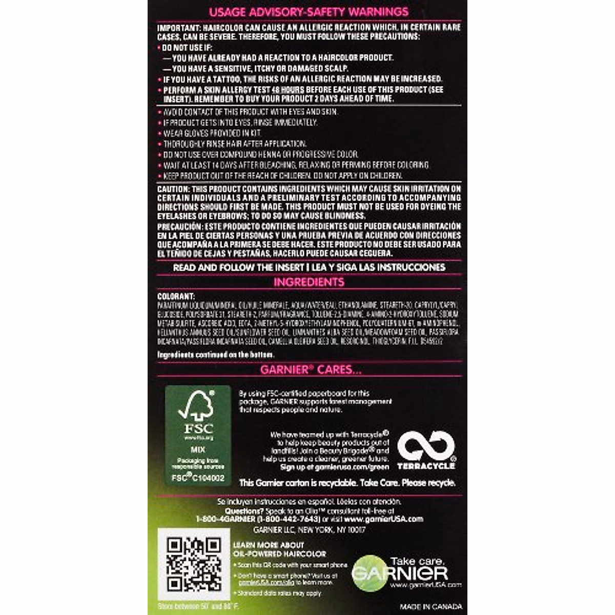 Garnier Olia Oil Powered Permanent Haircolor, 3.16 Darkest Violet (Packaging May Vary)