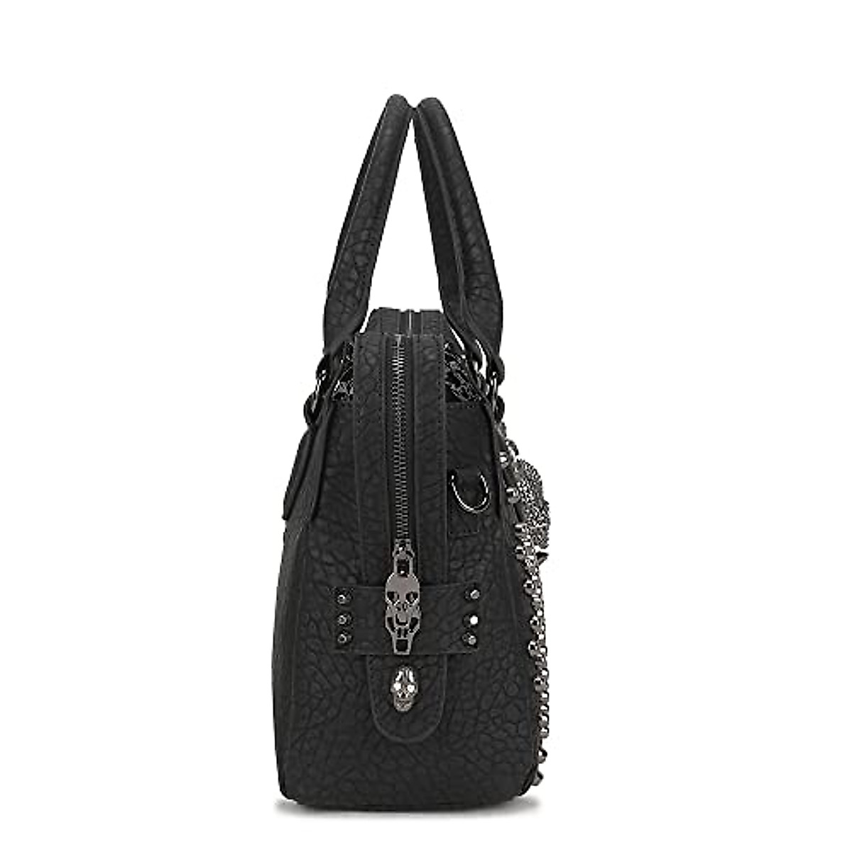 Downupdown Punk Skull Black Rivet Shoulder Bag Women Purse Casual Handbag