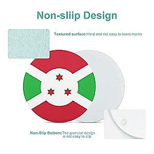 Flag of Buregundi Cutting Board Tempered Glass Chopping Board for Kitchen Hotel