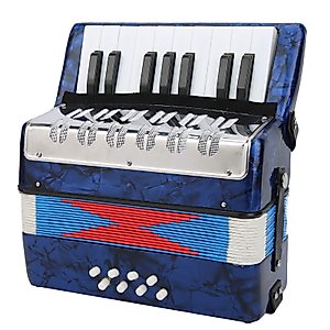 Kids Accordion, 17 Keys Button Accordion Musical Instrument for Children or Amateur Performance, Convenient and Lightweight in Use.()