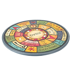 DEMDACO Family Values Love Kind Peace Multicolored 18 x 18 Wood Composite Lazy Susan