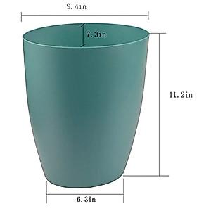 Gereen 2 Gallon Small Trash Can,Oval Small Trash Bin Wastebasket for Bathroom Bedroom Kitchen Countertop Under Sink (2 Pack, Blue+Green)