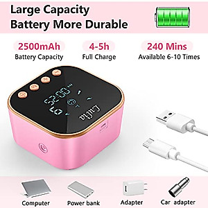 Double Electric Breast Pump with 10 Breastmilk Storage Bags, 2 Flanges and Milk Extractor, Breastfeeding Pump with 4 Modes, 9 Levels, Portable Breast Pump Strong Suction Power, Quiet, Pain Free（Pink）