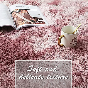MUHE Fluffy Soft Area Rugs-Plush Rug for Girls Bedroom,Shaggy Rug for Kids Playroom,Kawaii Princess Rug,Fuzzy Rug for Nursery Baby Toddler,Cute Clorful Room Decor for Teenage (Lotus Pink,2 ft x 4 ft)