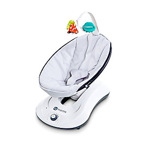 4moms rockaRoo Seat Fabric, For Baby, Infant, and Toddler, Machine Washable, Smooth, Nylon Fabric, Grey Classic