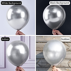 PartyWoo Metallic Silver Balloons, 51 pcs 12 Inch Silver Metallic Balloons, Silver Balloons for Balloon Garland or Arch as Wedding Decorations, Birthday Decorations, Party Decorations, Silver-G102