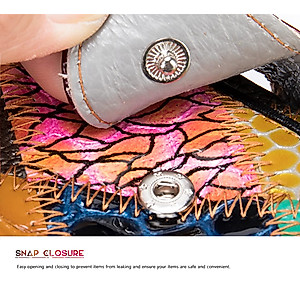 Women Multicolor Wallets Genuine Leather Card Holder Large Purses Phone Clutch (Multicoloured Diamond-L)