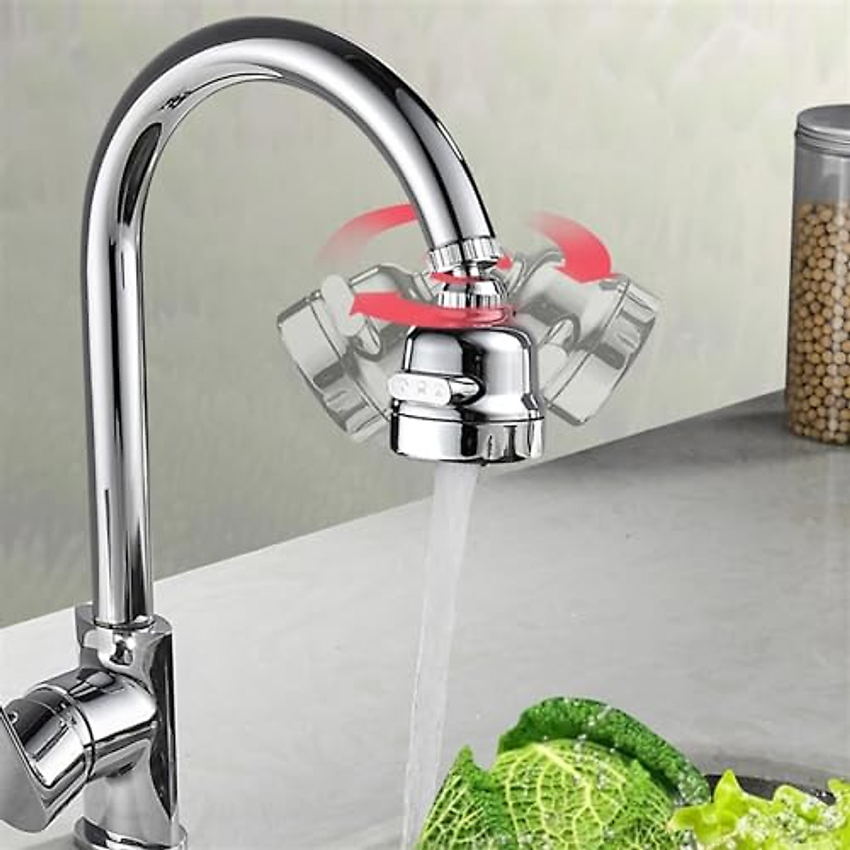 XBWCADSE 360 Degree Swivel Kitchen Faucet Aerator Adjustable 3 Modes Sprayer Filter Diffuser Water Saving Nozzle Bath Faucet Connector