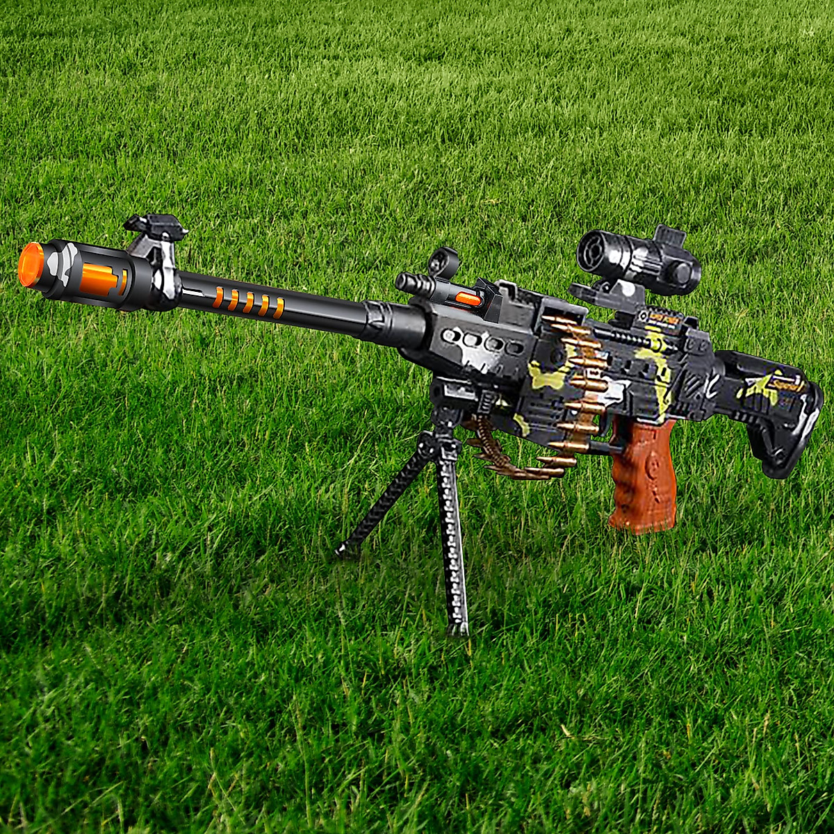 ArtCreativity Toy Gun with Scope, Stand and Realistic Sound Effects - Military Toy for Boys Aged 8-12