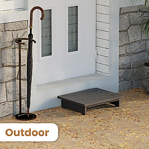 Holana 3.5" Wooden Step Stool for Adults (No Assemble Required)- 500 Lbs One Step Stools for High Bed Riser - Small Stepping Stool for Elderly, Seniors, Kid/Bathroom, Bed, Kitchen (Black)