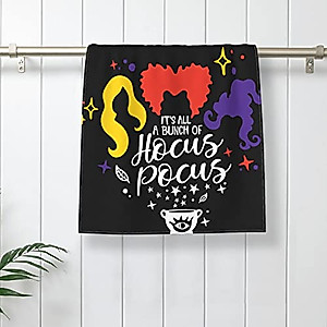 SUPLUCHOM Hand Towel Sanderson Sisters Halloween Hocus Pocus for Bathroom Kitchen Microfiber Fingertip Bath Towels 16 x 27.5 Inch Soft Decorative Home Hotel Gym Laundry Room
