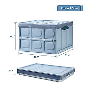 Homde Collapsible Storage Bins Bundle: 2 Gray Storage Boxes and 2 Blue Storage Boxes (Large)