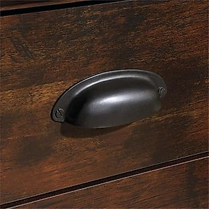 Pemberly Row Home Office L Shaped Desk with Computer Tower Storage in Curado Cherry