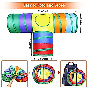 Oziral Cat Toys Set 32 PCS Kitten Toys Assortments Including 3 Way Tunnel Cat Feather Teaser Wand Sisal Mice Bell Balls Crinkle Balls Interactive Cat Toys for Indoor Cats Kitten