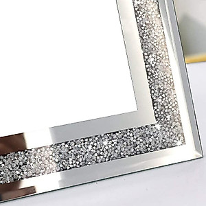 SW SAINT WINO 8x10 Picture Frame Set, Wedding Picture Frame and Family Pictures Ideal for Gifts, Crystal Silver Glass Photo Frame, Crushed Diamonds 2 Piece Pack for Tabletop Display.