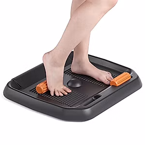 FEZIBO Anti Fatigue Mat for Standing Desk with Ergonomic Design, Comfort Standing Desk Mat, Ergonomic Stand Up Mat with 2 Massage Bar, Floor Mat for Workplace, Office, Home, Black