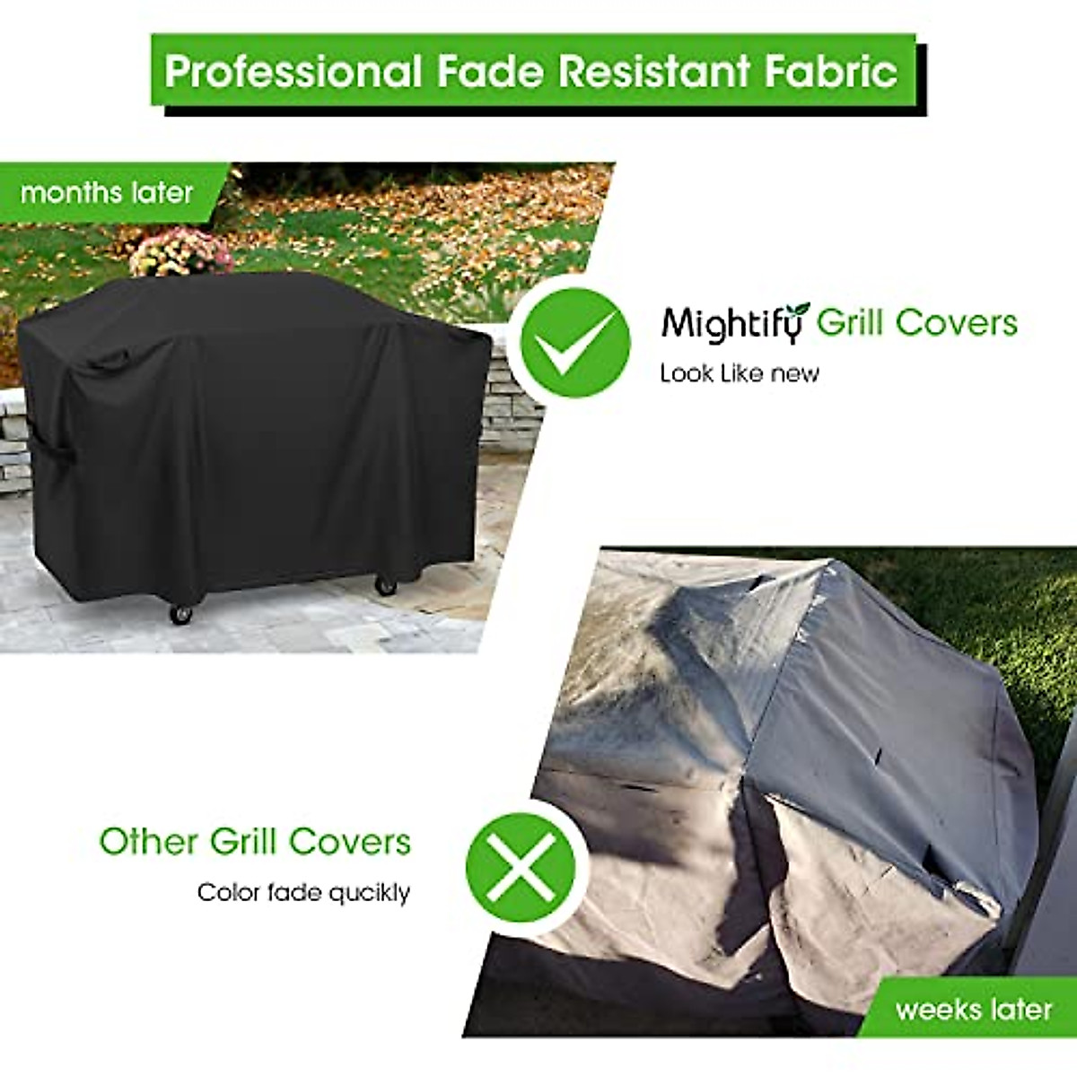 Mightify Griddle Cover for Blackstone 28 inch ProSeries Grill, 60 inch Flat Top Grill Cover for Griddle with Hood Cover, Outdoor Heavy Duty Waterproof Griddle Cover with Sealed Seam, Black