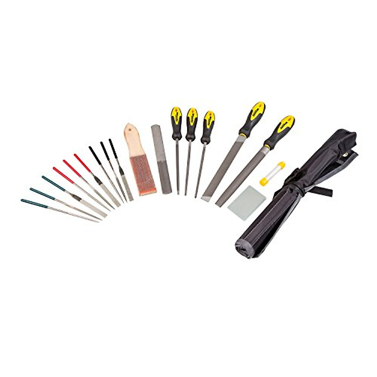 Wheeler Professional Gunsmithing File Set with Roll Up Storage Case for Firearm Maintenance
