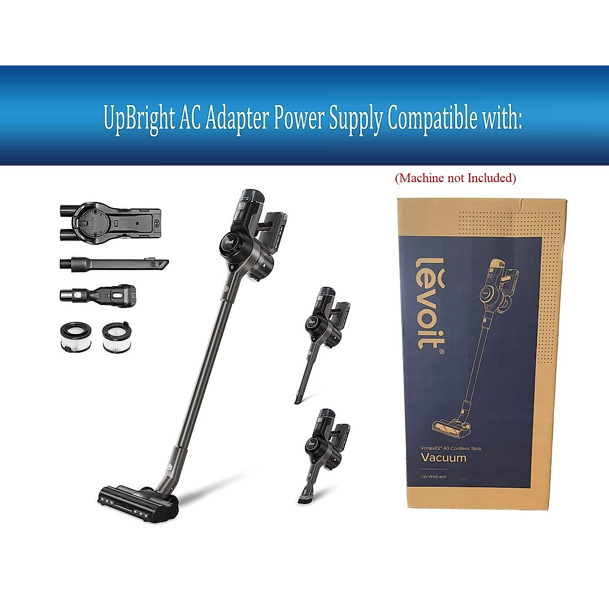UpBright 30V AC/DC Adapter Compatible with LEVOIT VortexIQ 40 Pet Flex Vortex IQ LSV-VF401-AUS 25.9V 2500mAh Li-ion Battery Cordless Stick Vacuum Cleaner SAW15A-300-0500UD 500mA Power Supply Charger