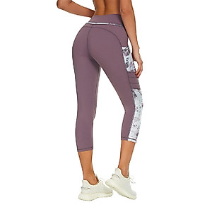 Sugar Pocket Women's High Waist Yoga Pants with Pockets，Workout Running Yoga Leggings for Women S