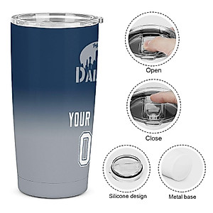 Custom Car Tumbler,Tumblers Stainless Steel 20.8oz,Personalized Football Cup,Sports Travel Coffee Mug,Customized Presents Gifts for Mother's Day Friends Fan Players Coach Lovers,Custom Number and Name