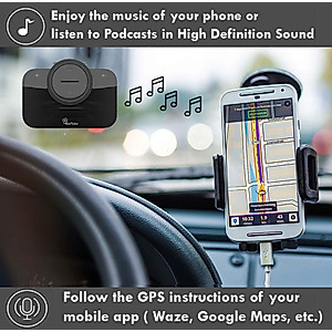VeoPulse Car Speakerphone B-PRO 2B Hands-Free kit, 6W Hi-Fi Speakers, with Bluetooth Automatic multipoint Cellphone Connection