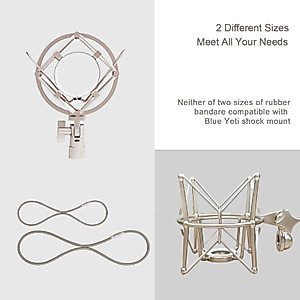 Boseen Universal Elastic Bands Replacement, Anti-Aging Rubber Ring for Microphone Shock Mount Holder Clamp Clip, Set of 4 (Gray)