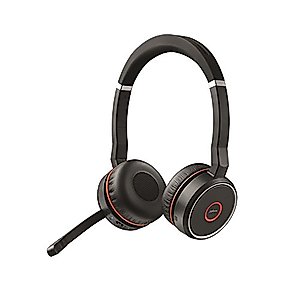 Jabra Evolve 75 MS Wireless Headset, Stereo – Includes Link 370 USB Adapter – Bluetooth Headset with World-Class Speakers, Active Noise-Cancelling Microphone, All Day Battery