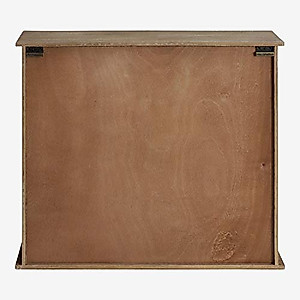 Kate and Laurel Barnhardt Decorative Wooden Wall Cabinet with Two Sliding Glass Doors, 30" x 28", Rustic Brown, Barndoor Modern Farmhouse Storage