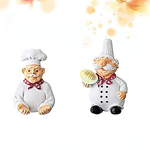 2pcs Power Cable Plug Hook Cartoon Chef Strong Wall Decor Stick Hooks for Home Kitchen Living Room (Foot Hand Holder)