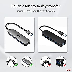 USB Splitter for Laptop 4-Port, uni Ultra-Slim USB 3.0 Hub, Multiple USB Port Expander Compatible with Keyboard and Mouse Adapter, PC, MacBook Air, Mac Pro, iMac, Surface Pro, Flash Drive, Mobile HDD