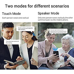 ANFIER Language Translator Earbuds M6 Support 71 Languages & 56 Accents 0.5s Real Time Translation, for Music and Calling, Wireless Translator Device with APP Fit iOS & Android