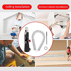 MOUMOUTEN Automatic Chain Nail Gun Adapter, Auto Feed Screw Spike Chain Screw Gun, Drywall Screw Gun for Electric Drill Woodworking Tool Cordless Power Drill Attachment