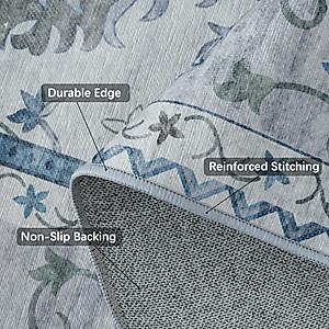 BRICHOEE 2x3 Grey Thin Rug Washable Boho Rug Small Area Rug Non-Slip Non-Shedding Area Rug for Door Mat, Kitchen, Entryway, Powder Room