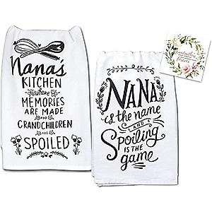 18th Street Gifts Nana Kitchen Towels and Refrigerator Magnet - Nana Gifts from Grandkids - Grandma Gifts from Grandchildren or First Time Grandma Gifts for Nana