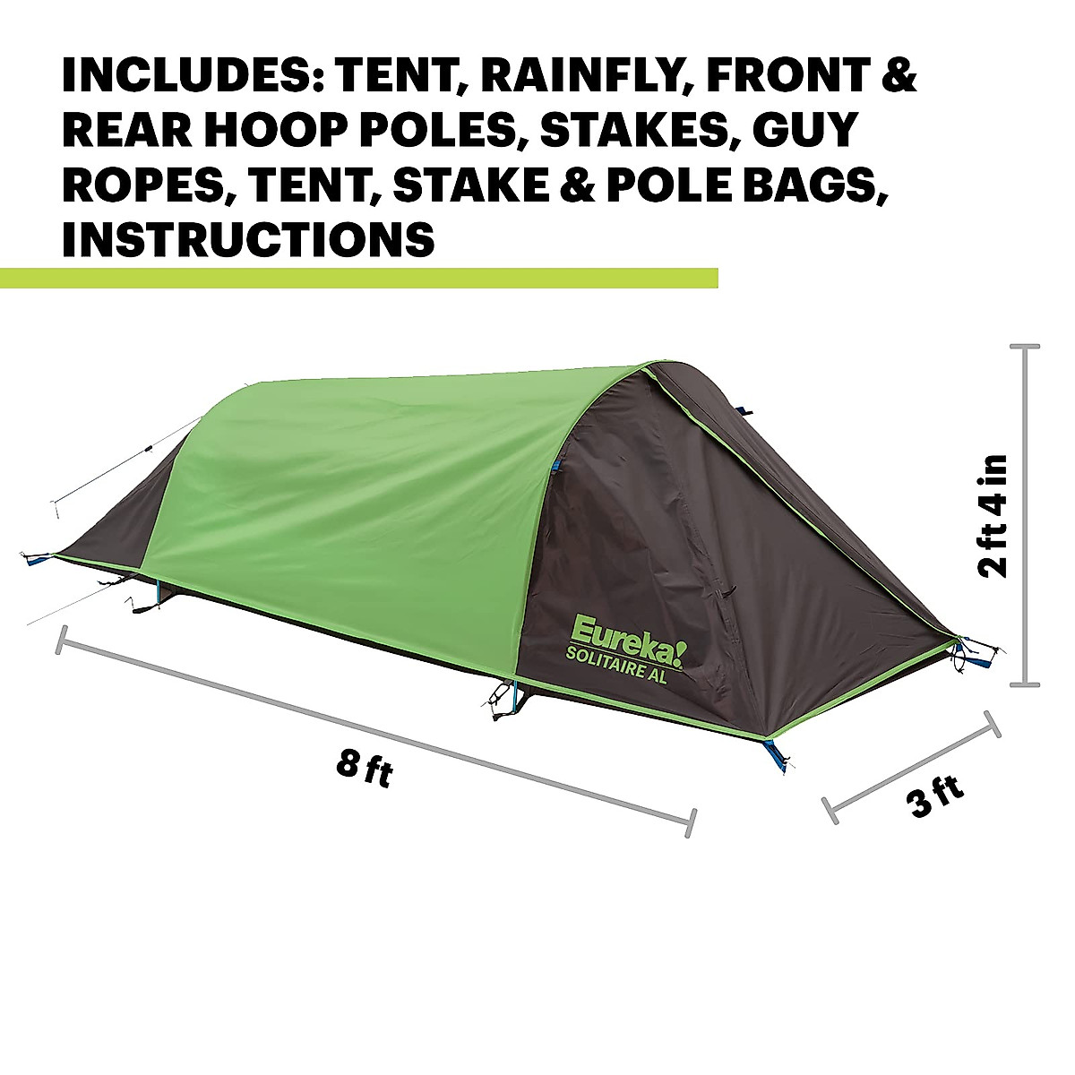Eureka! Solitaire AL 1 Person, 3 Season, Camping and Backpacking Tent