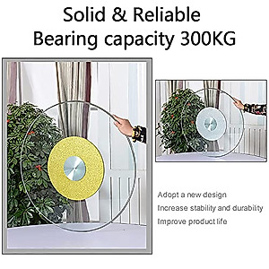 Lazy Susan Glass Clear Turntable, 360 Rotating Swivel Turntable Bearing, Round Heavy Duty Ball Aluminum Alloy Silent Bearing, Large Swivel Base For Kitchen Dining Table, 23in/27in/31in/35in/38in (Col