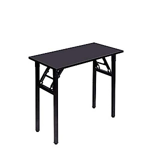 DlandHome 31.5 inches Small Computer Desk for Home Office Folding Table Writing Table for Small Spaces Study Table Laptop Desk No Assembly Required Black DND-AC5CB-8040