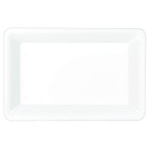Elegant Plastic White Tray - 9.2" x 14.2" (1 Pc.), Stylish & Durable Platters - Ideal For Events, Buffets & Entertaining