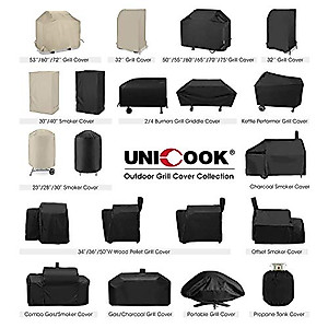 Unicook 2 Burner Grill Cover 32 Inch, Heavy Duty Waterproof Small BBQ Cover, Fade Resistant Gas Grill Cover, Fit Grills with Both Side Tables Down for Weber Char-Broil Nexgrill KitchenAid and More