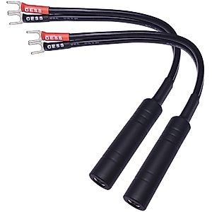CNCESS CESS-002S Barrier Spade Fork to 1/4 Inch TS Speaker Cable Adapter (Small Spade)