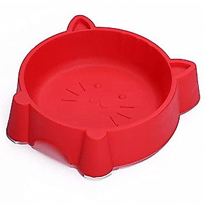 FUUIE Bowls for Food and Water Pet Bowl Plastic Cat Face Anti-Skid Bowl Creative Portable Cat Face Multipurpose Cat Bowl Dog Bowl Pet Household Supplies (Color : Blue)