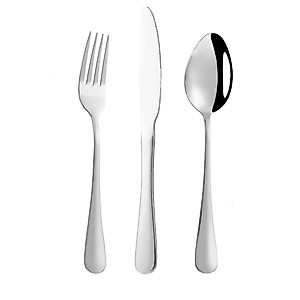 OBTIAN Stainless Steel Customized Flatware Set,Engraving Name Knife Forks Spoon,Personalized names will be engraved on your tableware, Customized Birthday Christmas Gift Silver