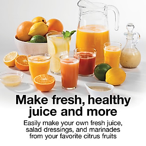 Proctor Silex Juicit Electric Citrus Juicer Machine for Orange, Lemon, Grapefruit Juice, 34 oz, White (66332PS)